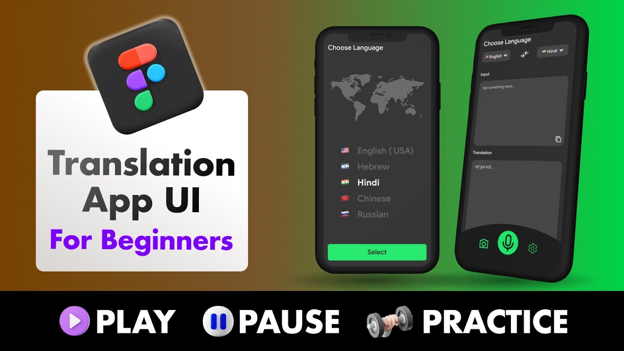 How to Design a Translation App UI in Figma | Step-by-Step Tutorial for Beginners