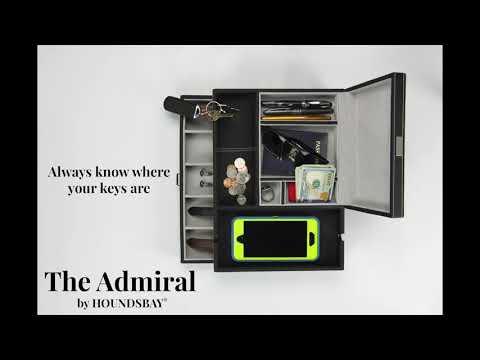 HOUNDSBAY Admiral Dresser Valet Box & Mens EDC Organizer - Never Lose Your Keys Again