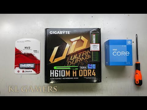 ASMR PC Build intel Core i3 12100 GIGABYTE H610M H DDR4 Kingston NV2 SSD