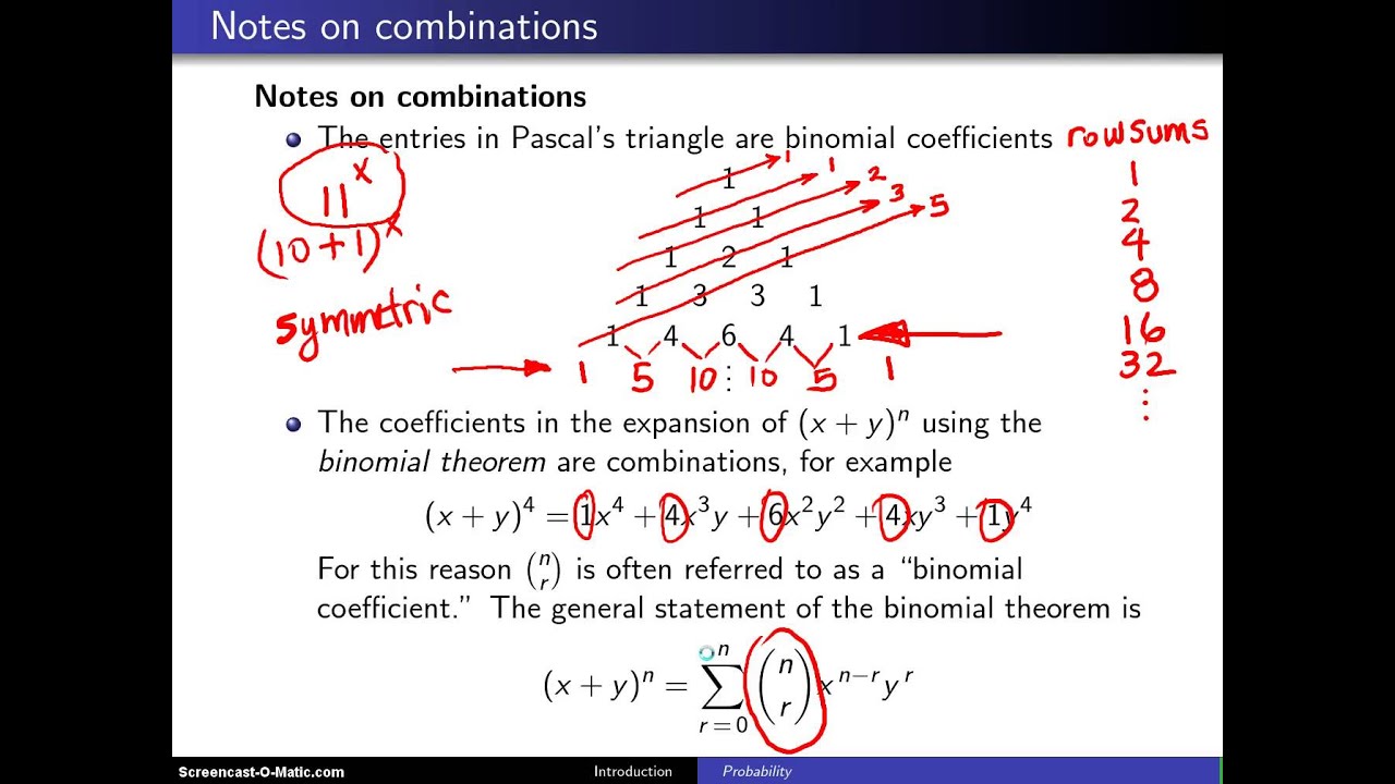 Combinations -- notes