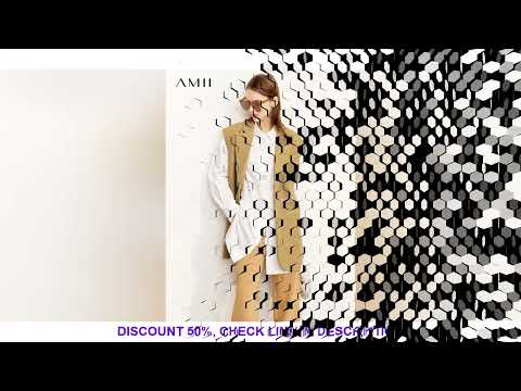 Amii minimalismo casual camisa feminina outono algodão turndown colarinho solto mangas completas top