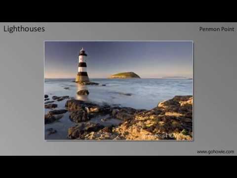 Slideshow featuring images of lighthouses