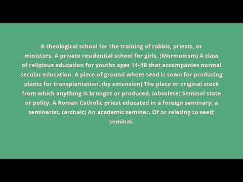 what is the meaning of seminary