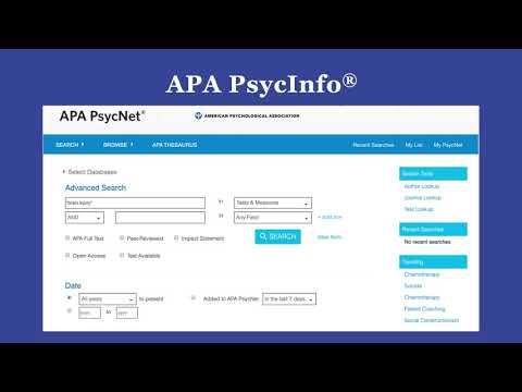 Searching APA PsycInfo’s Tests and Measures Field on APA PsycNet