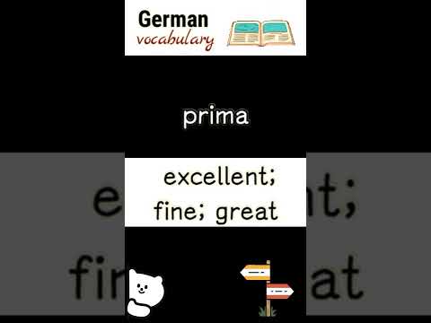 prima (great) | German language vocabulary