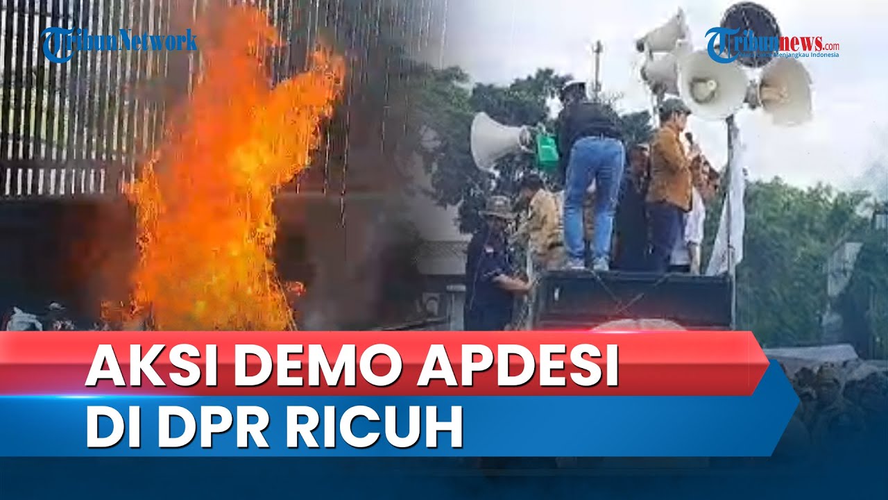 Aksi Demonstrasi APDESI di Depan Gedung DPR RI Berlangsung Ricuh, Bakar Spanduk dan Lempar Batu ...
