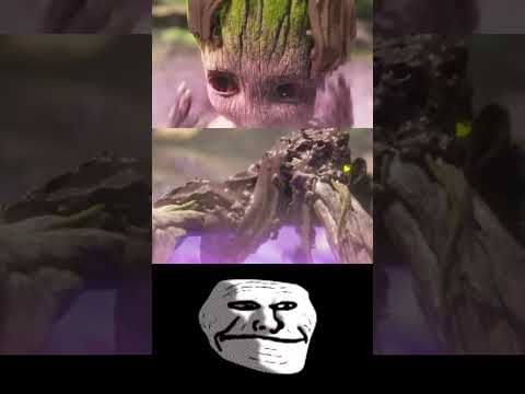 Troll face mask Meme on Groot #viral #funny #funnyvideo