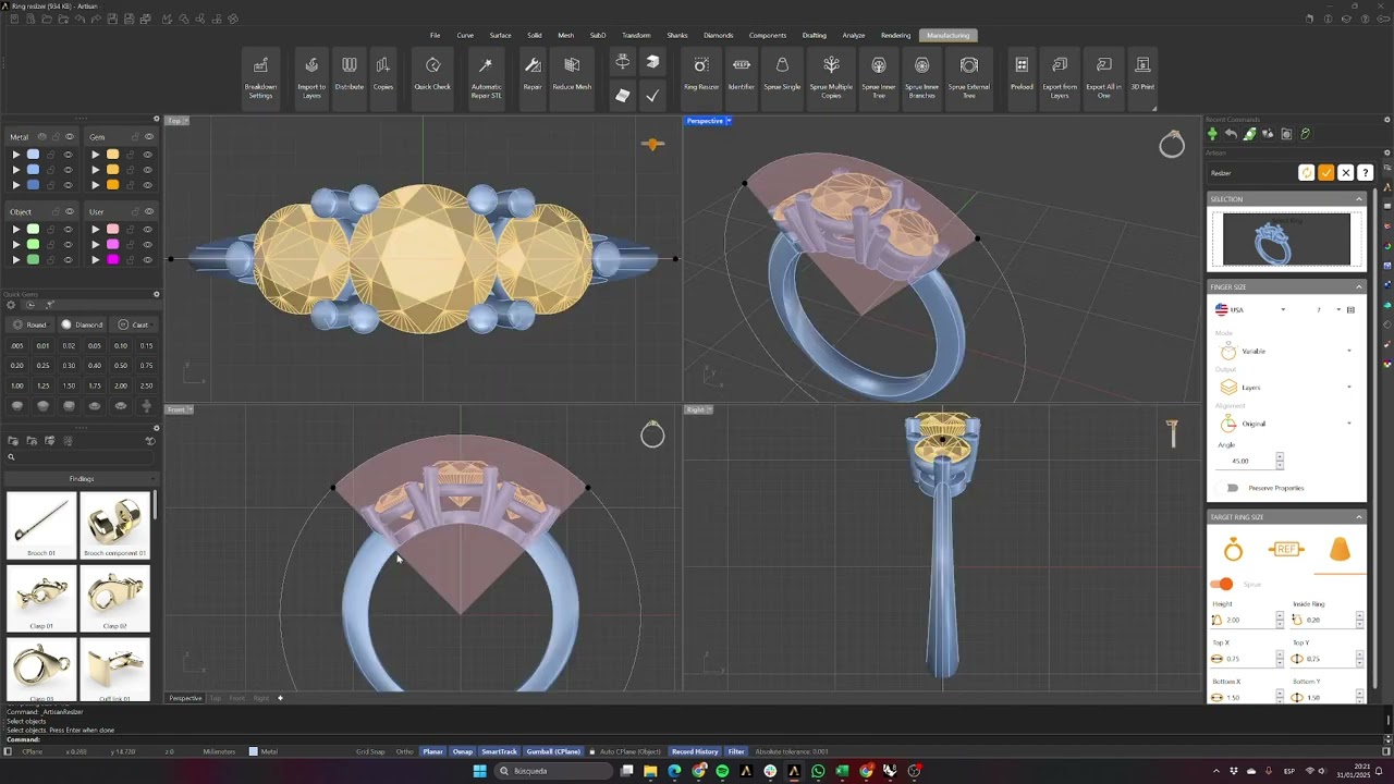 RhinoArtisan 6.1 - Ring Resizer