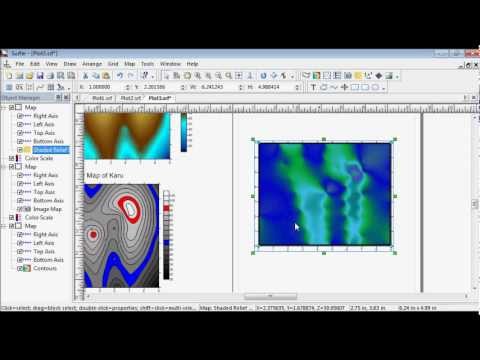 Surfer Maps-Base-Contour-Post-Image-Shaded Relief-Vector-3D Surface & 3D Wireframe Maps