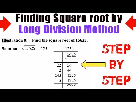 Square root by Long Division Method class 8th | How to Find square root by Long division method |