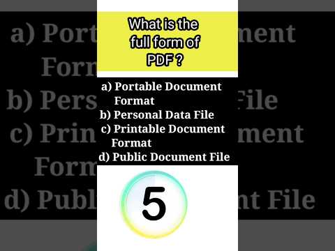 What is the full form of PDF ? #pdf #computerknowledge #computer #education pdf full form #exam
