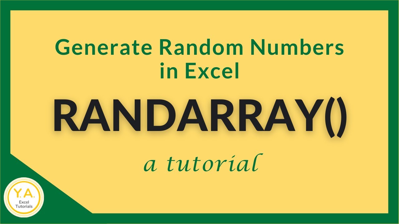 How to Use RANDARRAY in Excel (in Under 5 Minutes!)