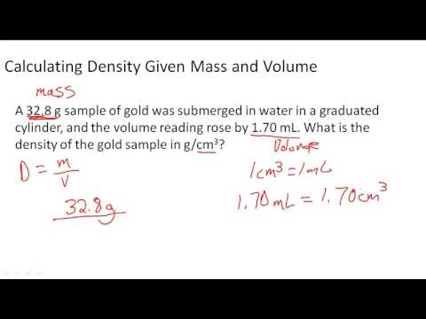 Calculating density given mass and volume