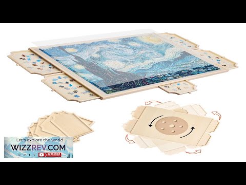 1500 Piece Puzzle Board with Drawer Cover Portable Wooden Jigsaw 34x25 in Review