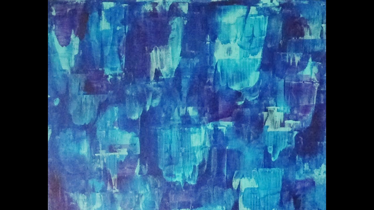 Acrylic Abstract BACKGROUND Painting - Blue Streaks