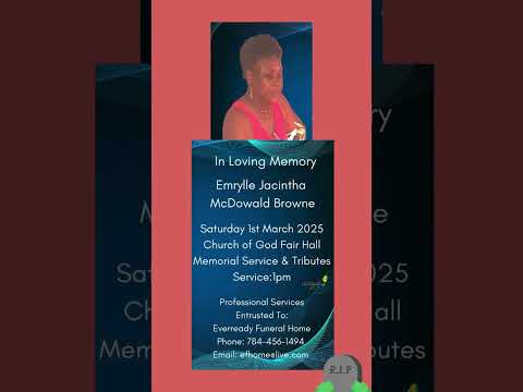 E. Browne | Funeral Announcement #ObituariesSVG #Obituaries #SVG