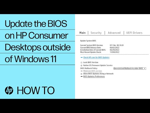 Updating the BIOS on HP Consumer Desktops outside of Windows 11| HP Computers| HP Support
