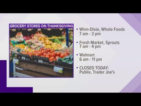 Here are the grocery stores that are open on Thanksgiving