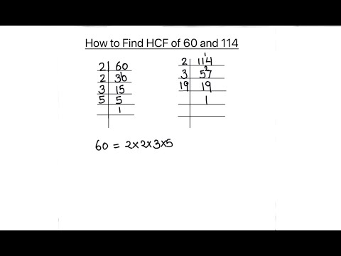 How to Find HCF of 60 114 by Prime Factorization / Find HCF of Two Numbers /GCF of Two Numbers