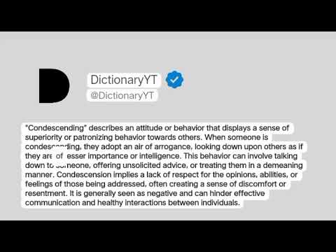 Condescending Meaning in English