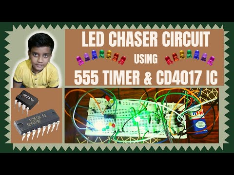LED Chaser Using 555 & CD4017 IC | Timer IC & Decade Counter | Astable Mode | Robotics | STEM