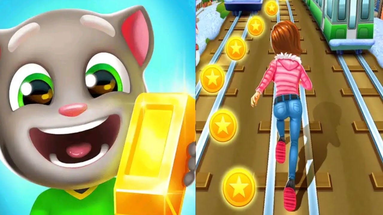 Talking Tom Gold Run VS Subway Princess Runner Gameplay Walkthroughs Android iOS Games
