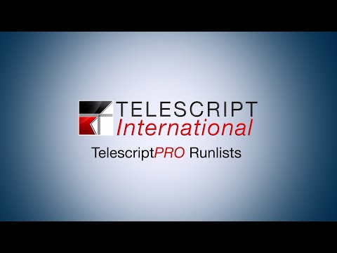 Telescript PRO Runlists