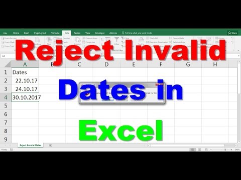 How to Reject Invalid Dates in Excel
