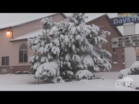 11-17-16 Sheridan WY Car Struggles To Gain Traction, Heavy Snow Still Falling