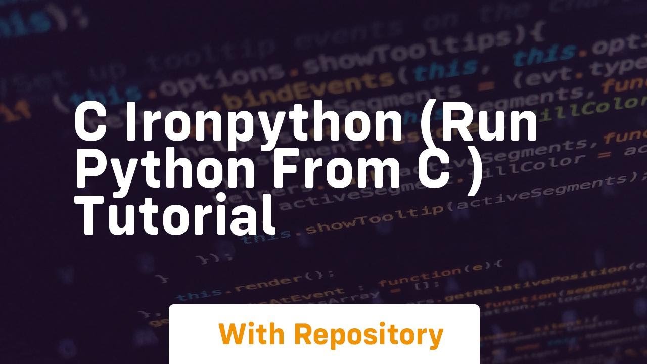 C ironpython run python from c  tutorial