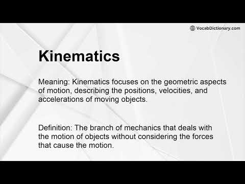 Kinematics Meaning