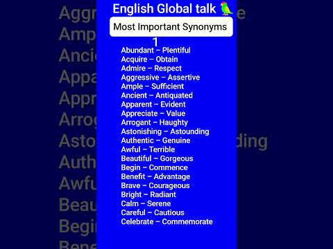 # synonyms # English vocabulary " synonyms words in english # similar meaning words part 1