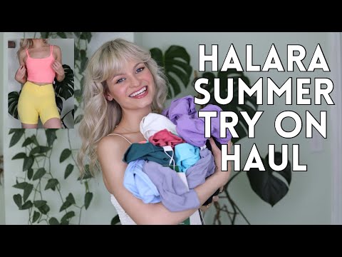 halara summer try on haul | biker shorts, leggings, tank tops, new summer colors 2025