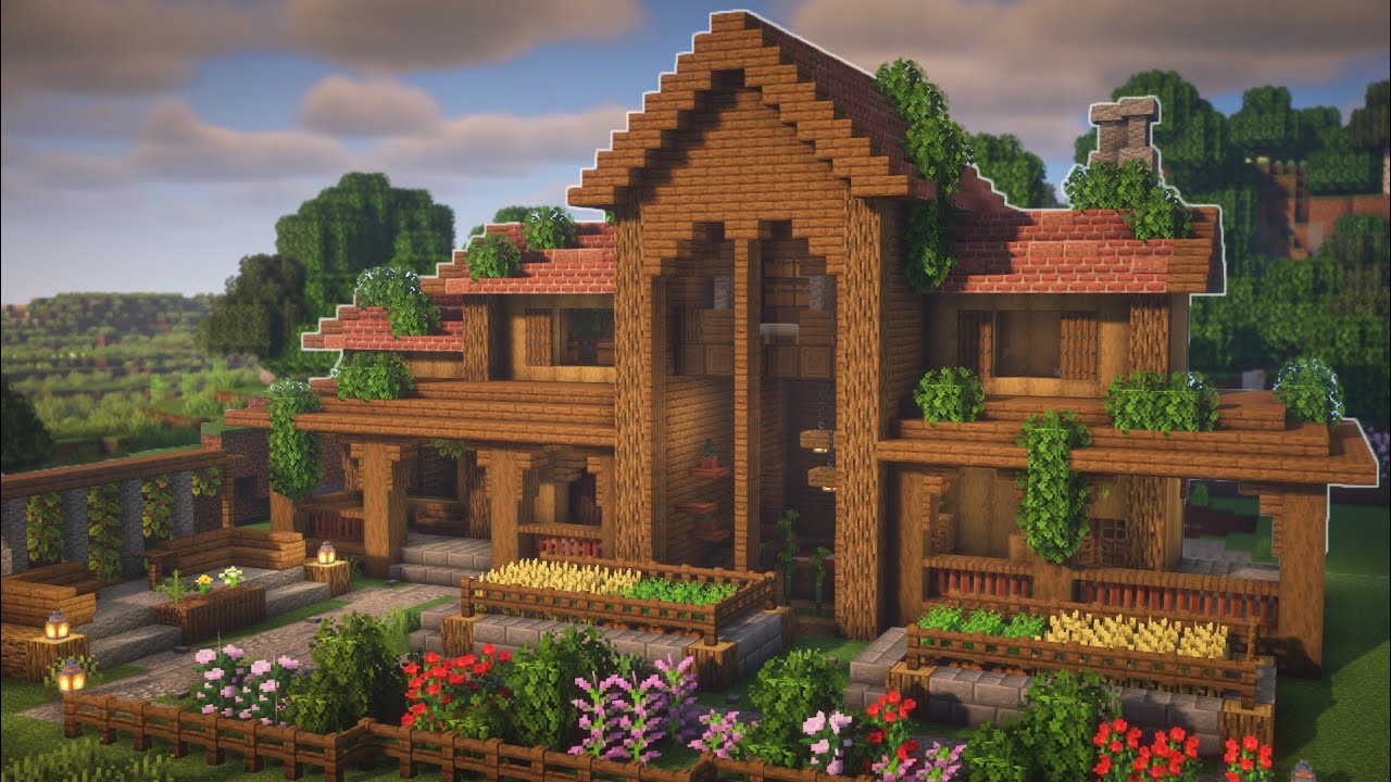 Minecraft: How To Build A Large Farm House | Tutorial - Minecraft Builders
