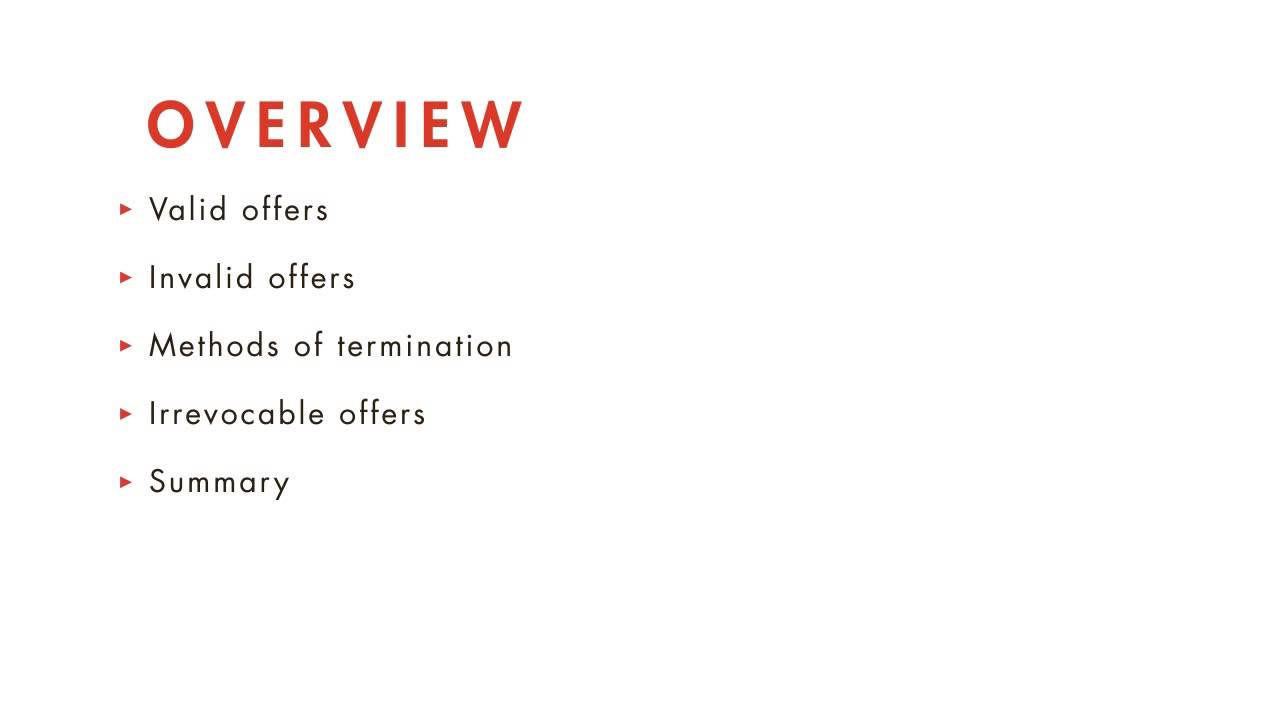 Contracts tutorial: Offer | quimbee.com