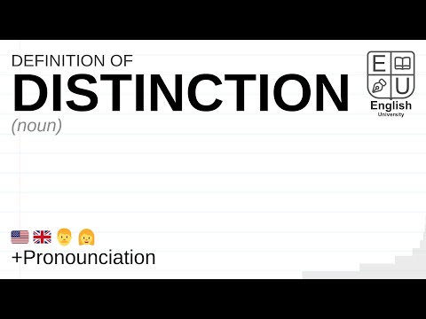 DISTINCTION meaning, definition & pronunciation | What is DISTINCTION? | How to say DISTINCTION