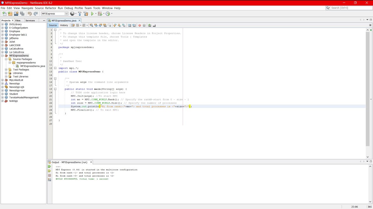 Netbeans 8.2 | MPJ Express | Parallel Java setup