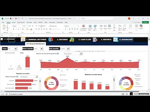 Income and Expense Control Excel | Excel Budget Template 💸