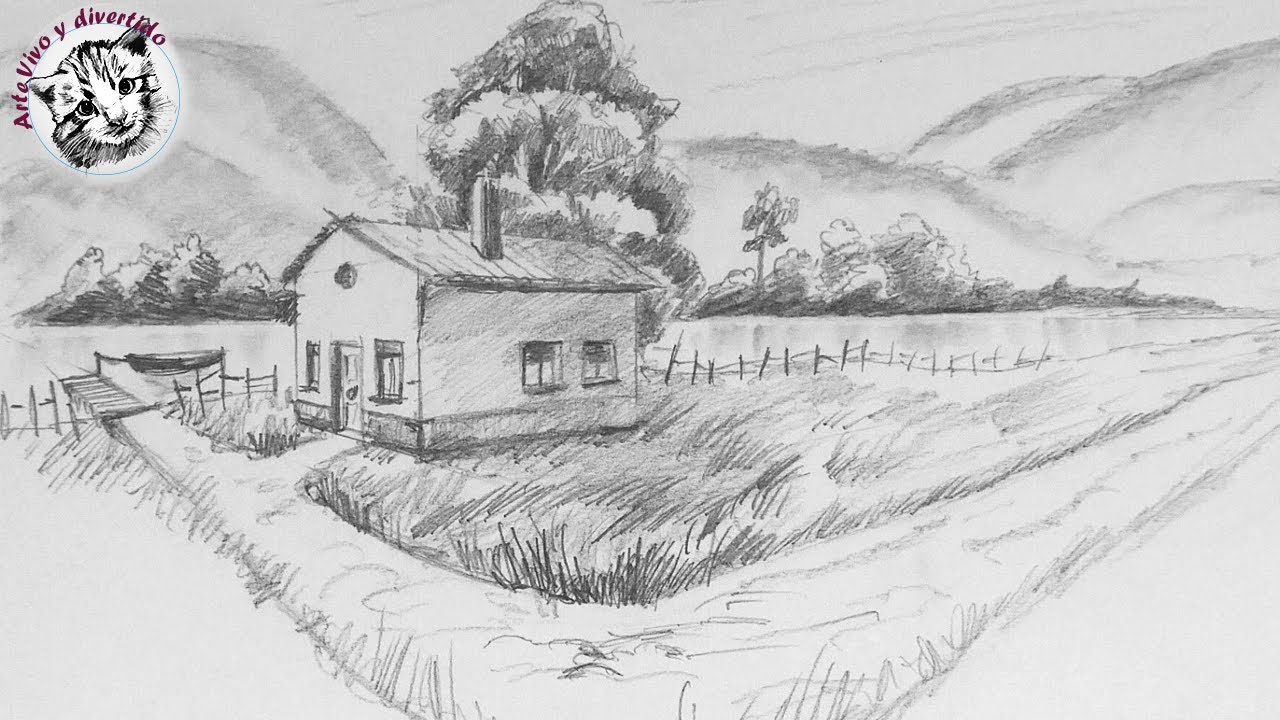 Como Dibujar una Casa en Perspectiva de 2 Puntos de Fuga Paso a Paso y Facil