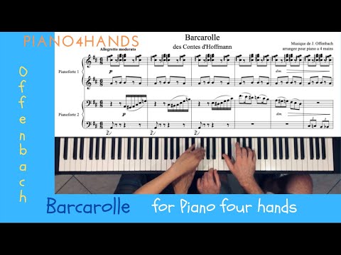 Jacques Offenbach - Barcarolle for Piano four hands (FREE Sheet Music)