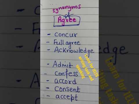 synonyms of AGREE for IELTS test &#English#shorts