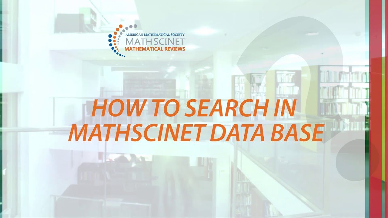 How to search in Mathscinet database ?