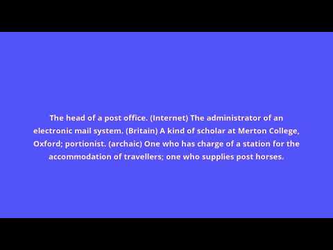 what is the meaning of postmaster