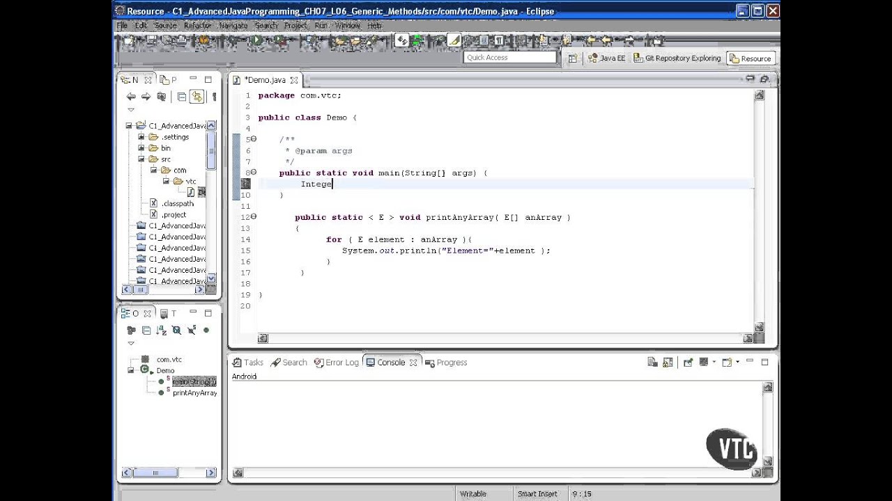 Advanced Java tutorial - Generic Methods