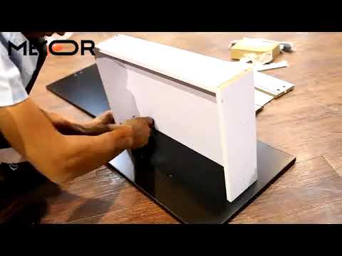 Mecor High Gloss TV Stand, 63 TV Unit with LED Lights Console Storage Cabinet with 2 Dr