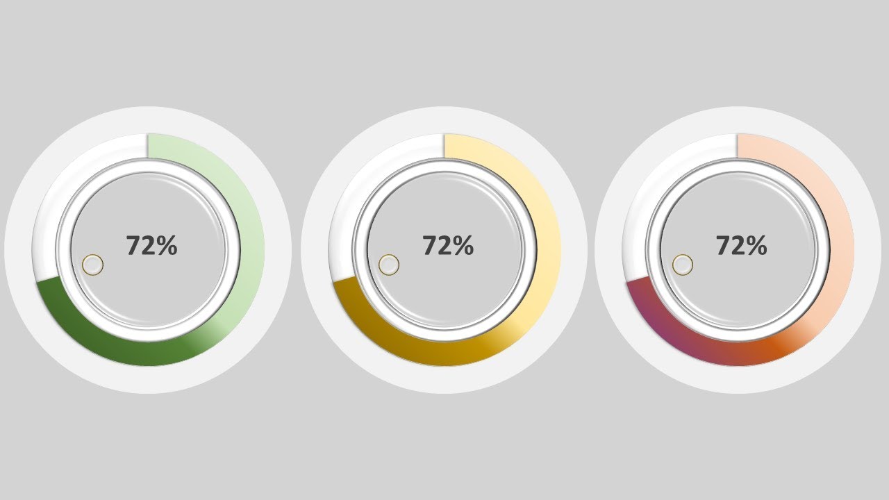 Rotary switch Percentage chart ppt / vector creative chart / three Staged Circle Pie Chart