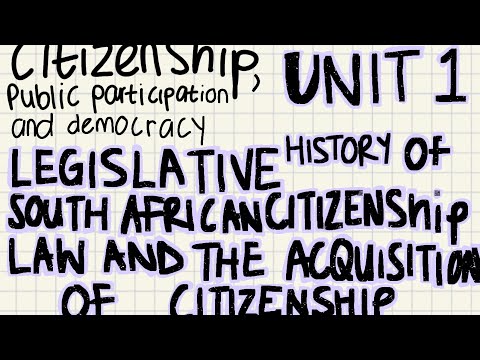 CPD1501| LEGISLATIVE HISTORY OF SOUTH AFRICAN CITIZENSHIP LAW AND THE ACQUISITION OF CITIZENSHIP