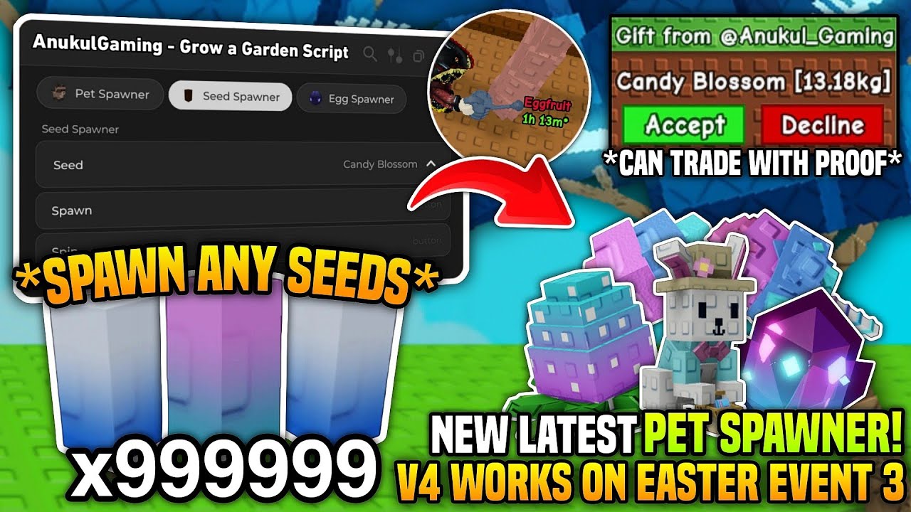 [🍬] NEW PET SPAWNER! 🤑 Grow a Garden 🌶️ Script! • No Key 🔥 *UNPATCHED* ✅ 100% Work🌈 - Anukul Hub V4