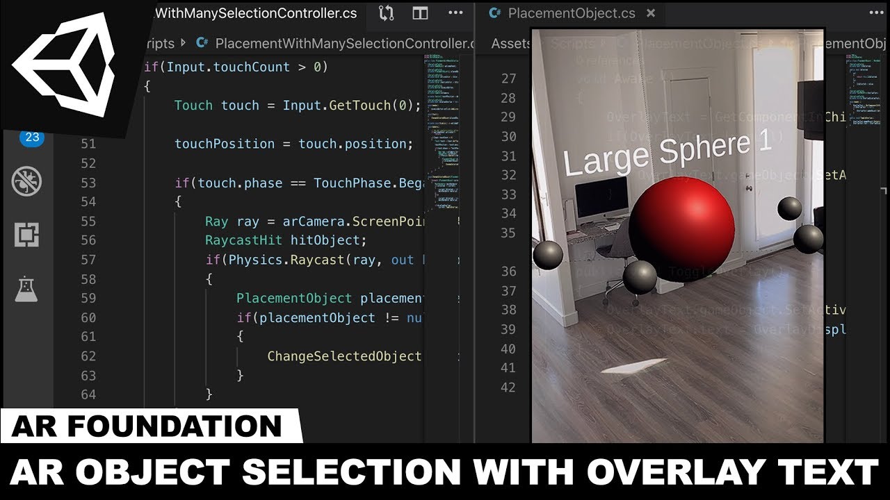 Unity3d AR Foundation - Extending the AR Object Selection With Text Mesh Pro Overlays