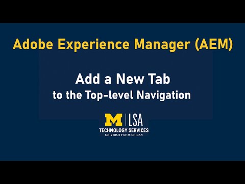 AEM Training: Add a Page to the Functional Menu